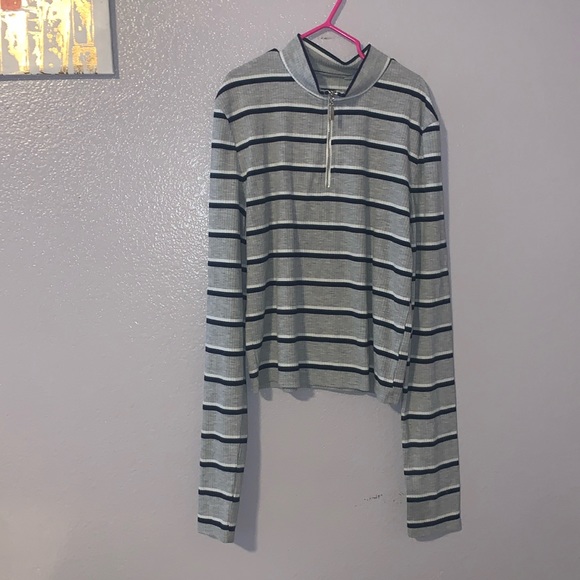 Me to We | Tops | Pacsun Me To We Essentials Grey Striped 2 Zip Long ...